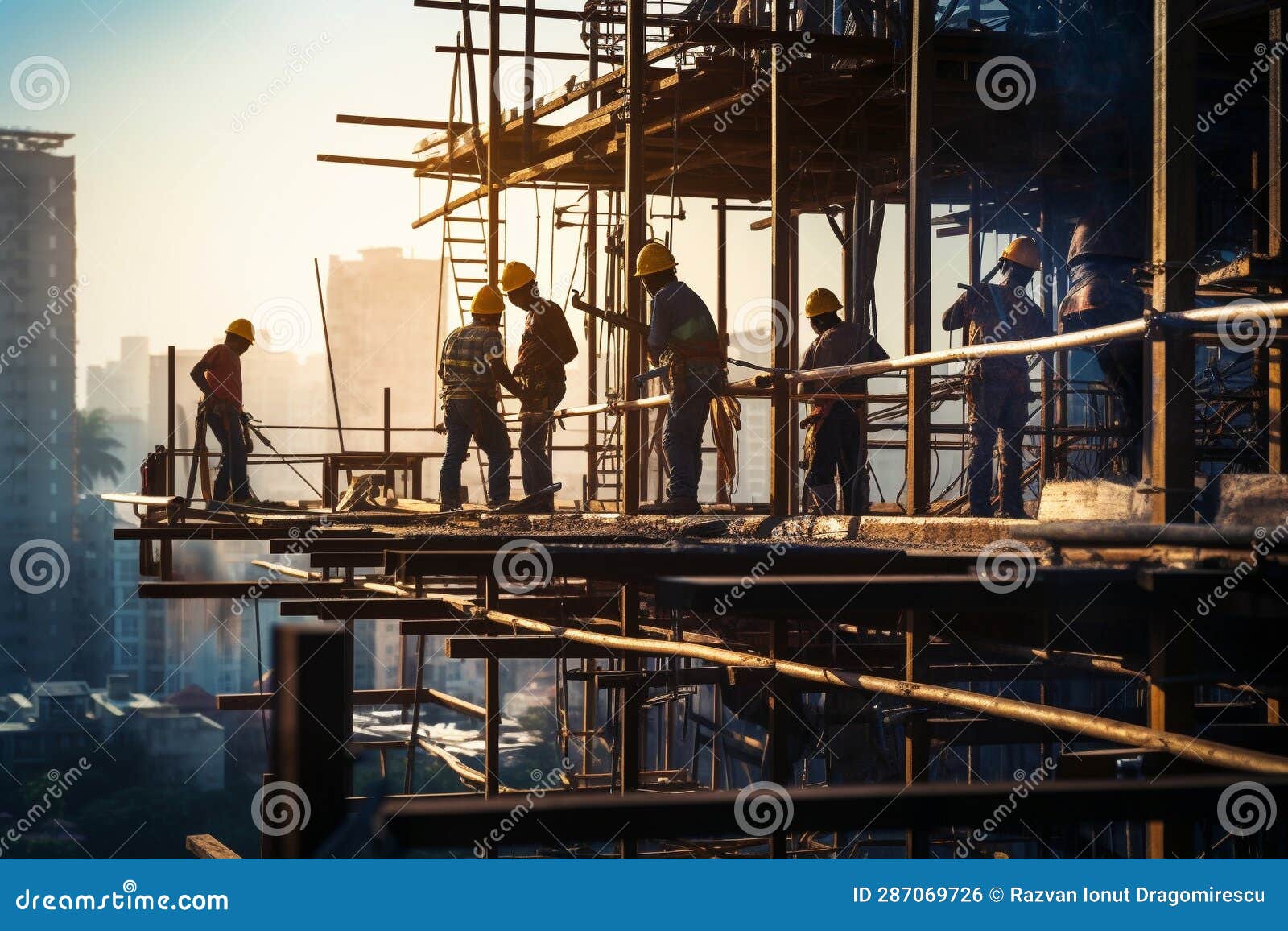 Construction Workers Transforming the Landscape. Scene Captures the ...