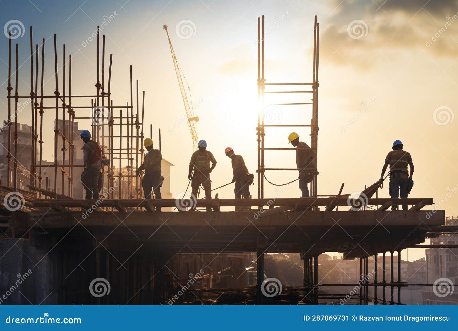 Construction Workers Transforming the Landscape. Scene Captures the ...