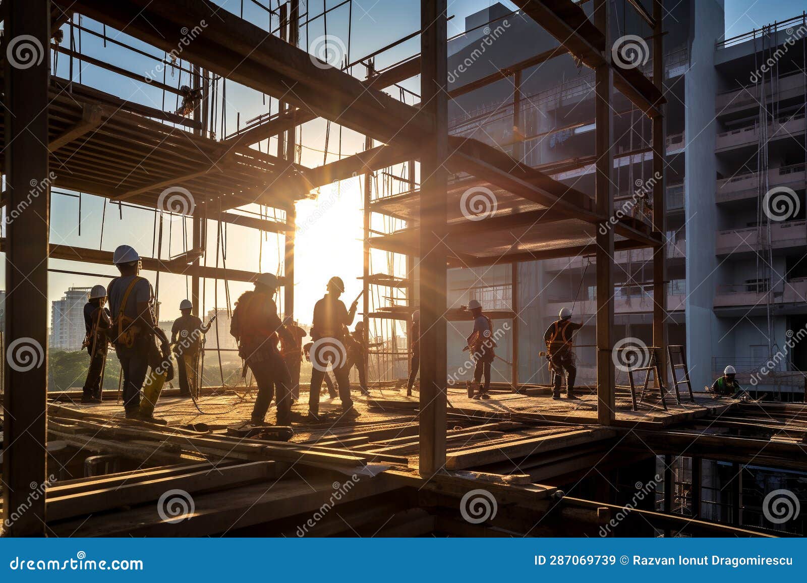 Construction Workers Transforming the Landscape. Scene Captures the ...