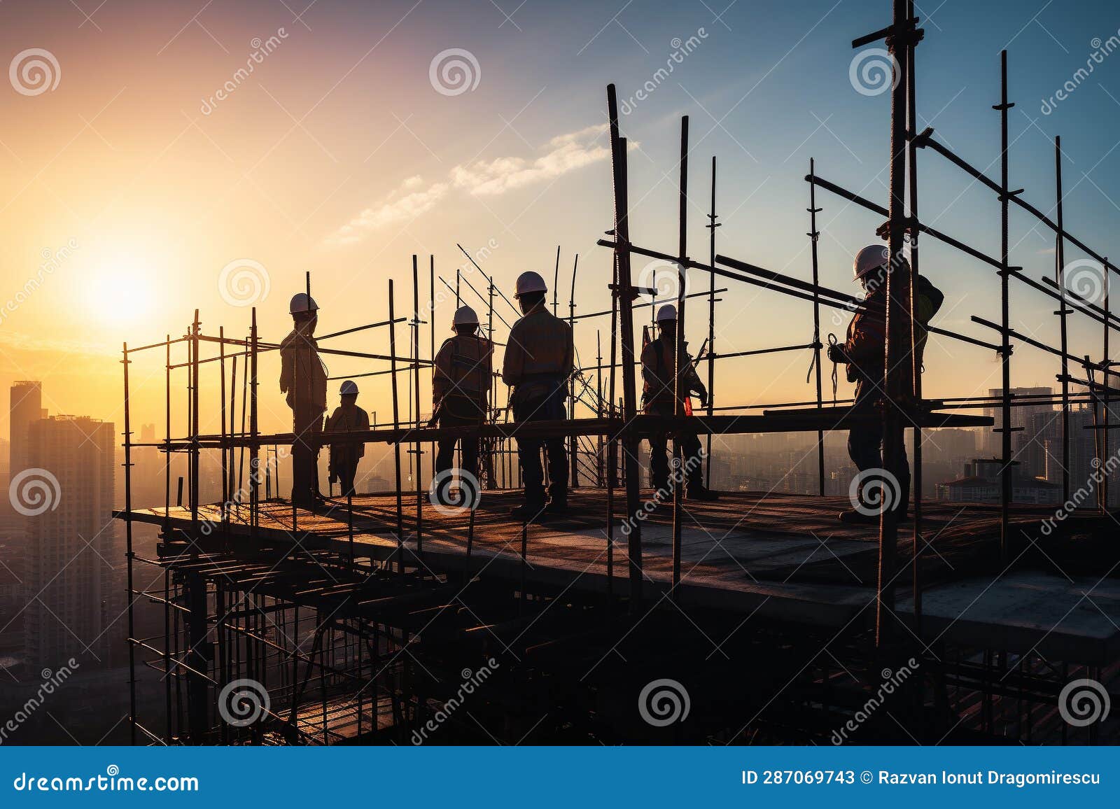 Construction Workers Transforming the Landscape. Scene Captures the ...