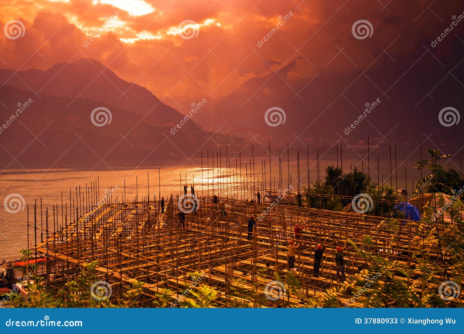 Construction Workers Under the Sunshine Editorial Stock Photo - Image ...