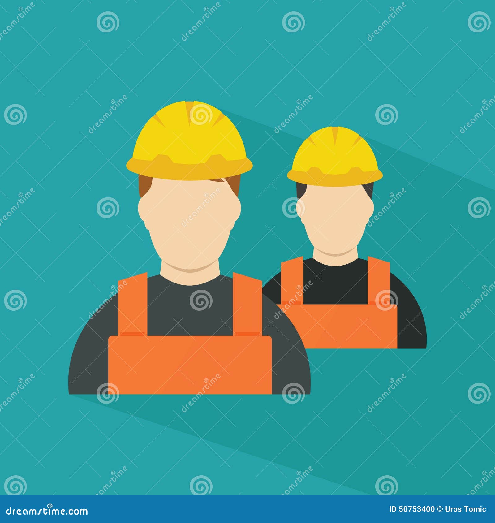 Construction Workers Vector Icon. Stock Vector - Illustration of ...