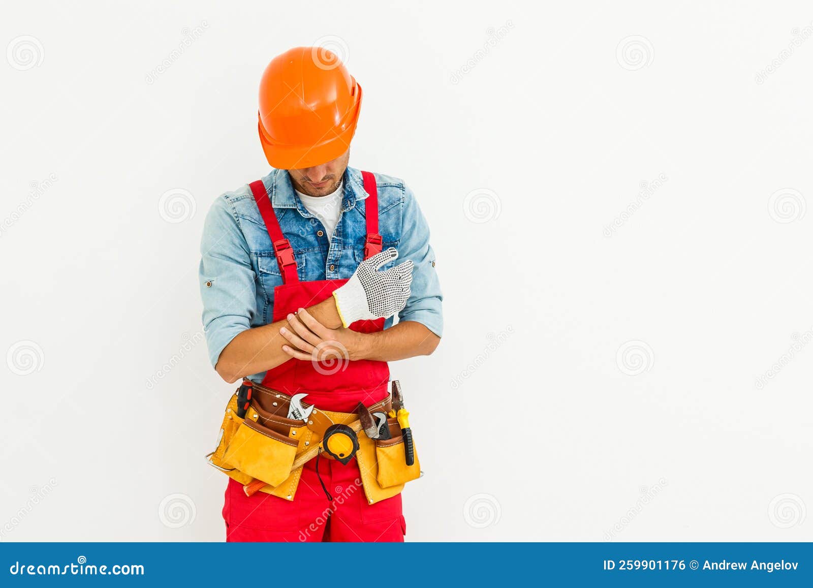 Construction Workers on a White Background Stock Photo - Image of ...