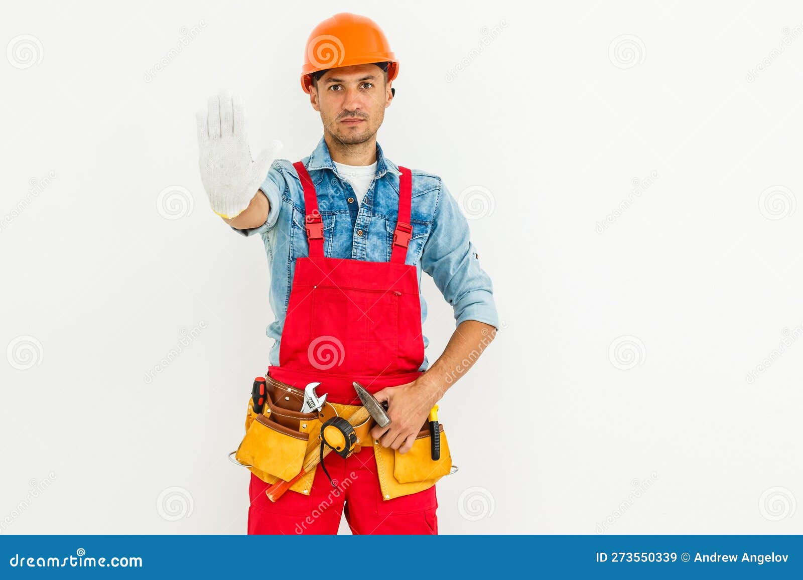 Construction Workers on a White Background Stock Image - Image of ...