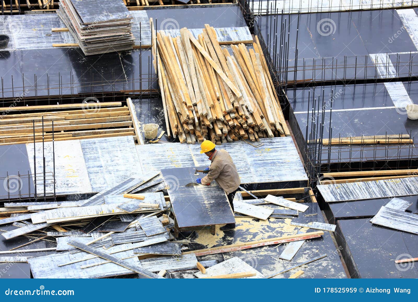 Construction Workers are at Work Editorial Stock Image - Image of ...