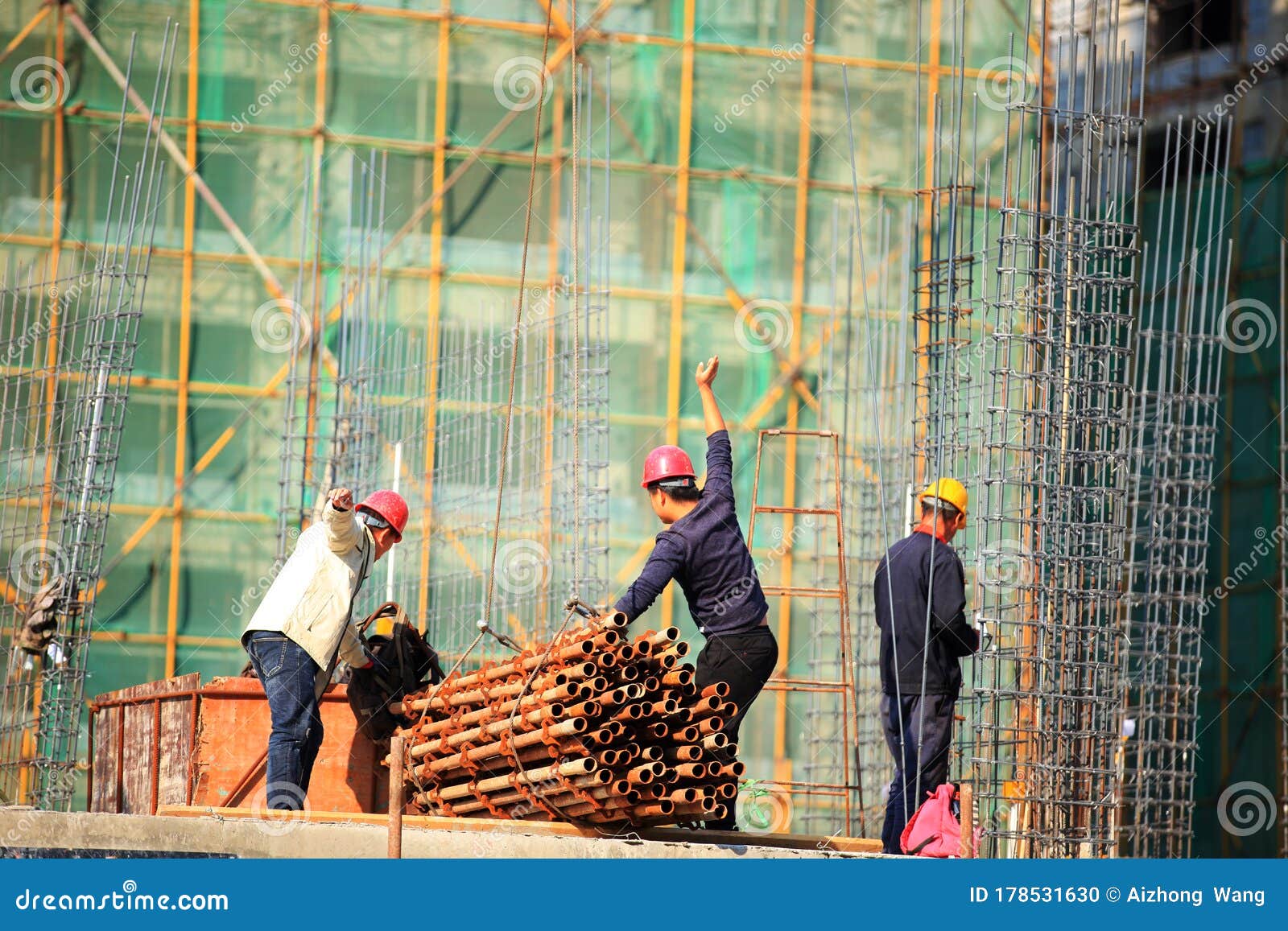 Construction Workers are at Work Editorial Image - Image of crane ...