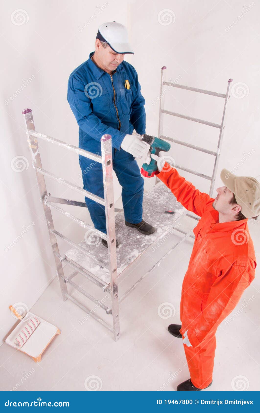 Construction Workers at Work Stock Photo - Image of plank, industry ...