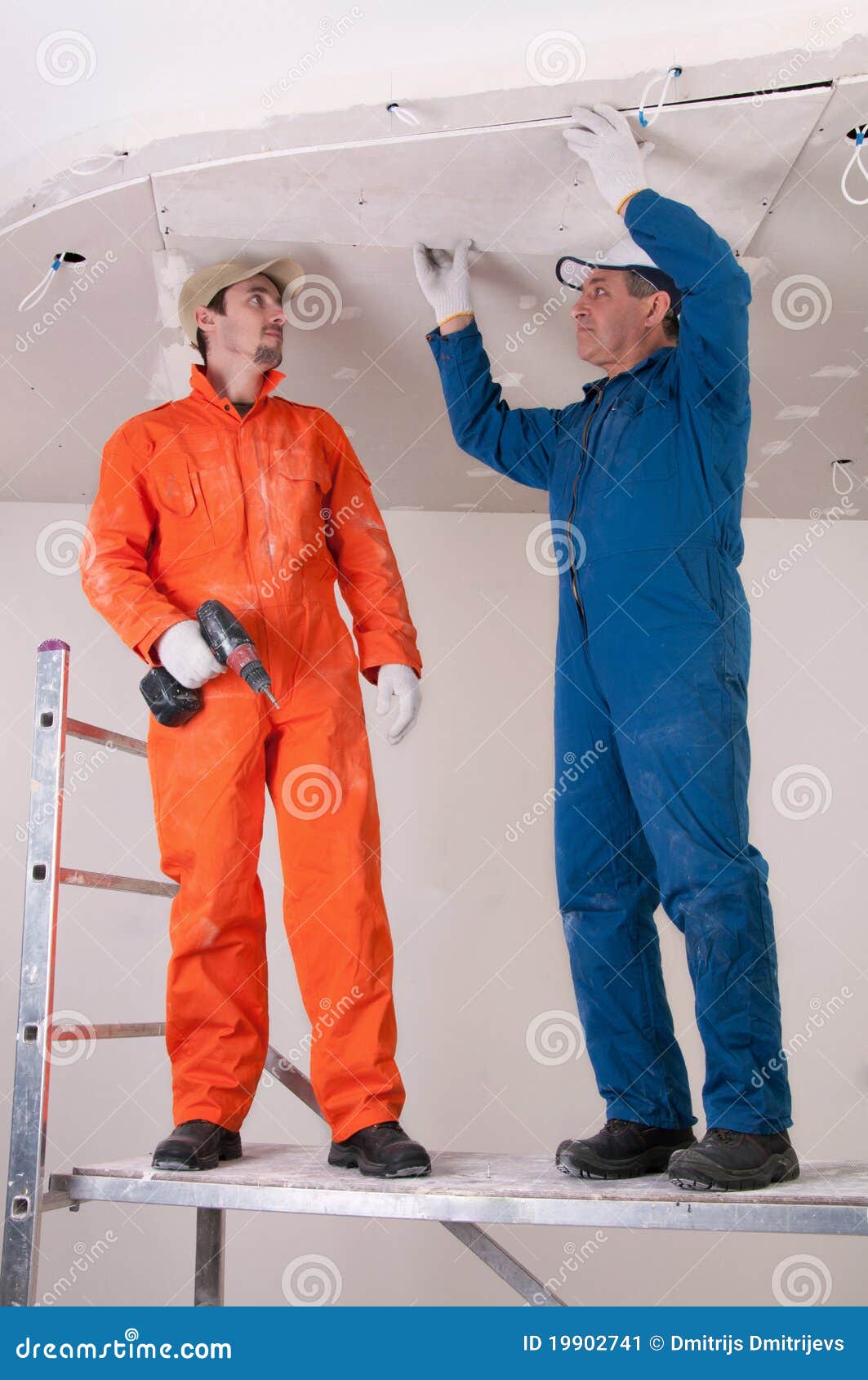 Construction Workers at Work Stock Image - Image of professional ...