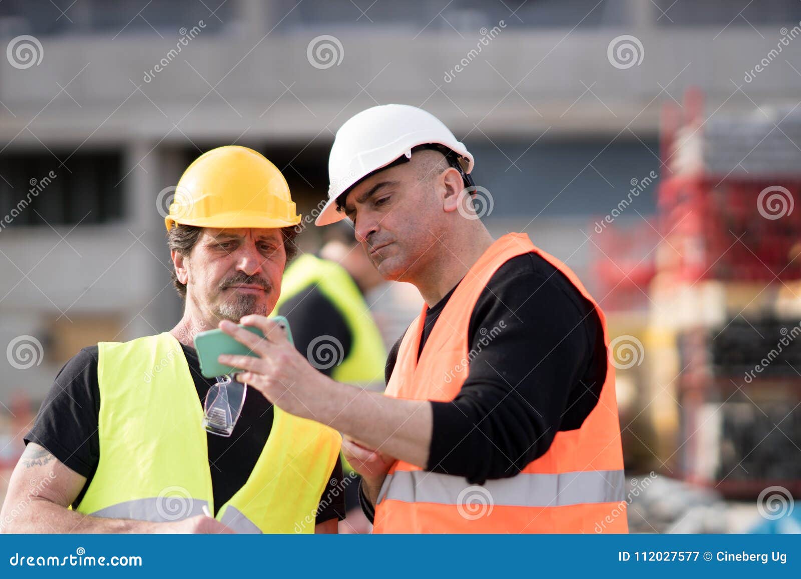 Construction Workers at Work Stock Image - Image of architect, male ...