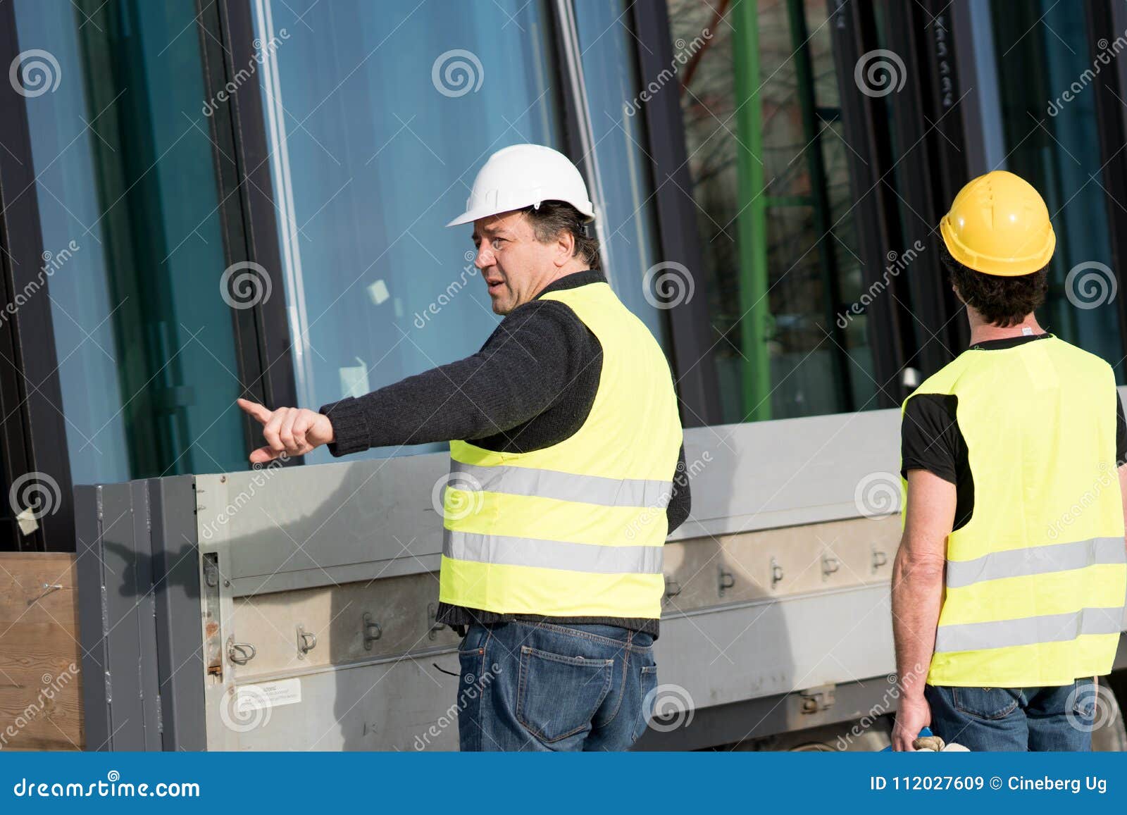 Construction Workers at Work Stock Image - Image of inspector, estate ...