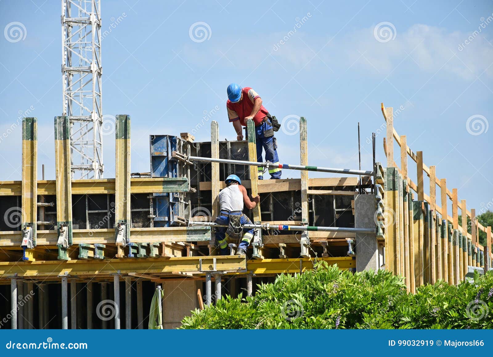 Construction Workers at Work Editorial Stock Image - Image of ...