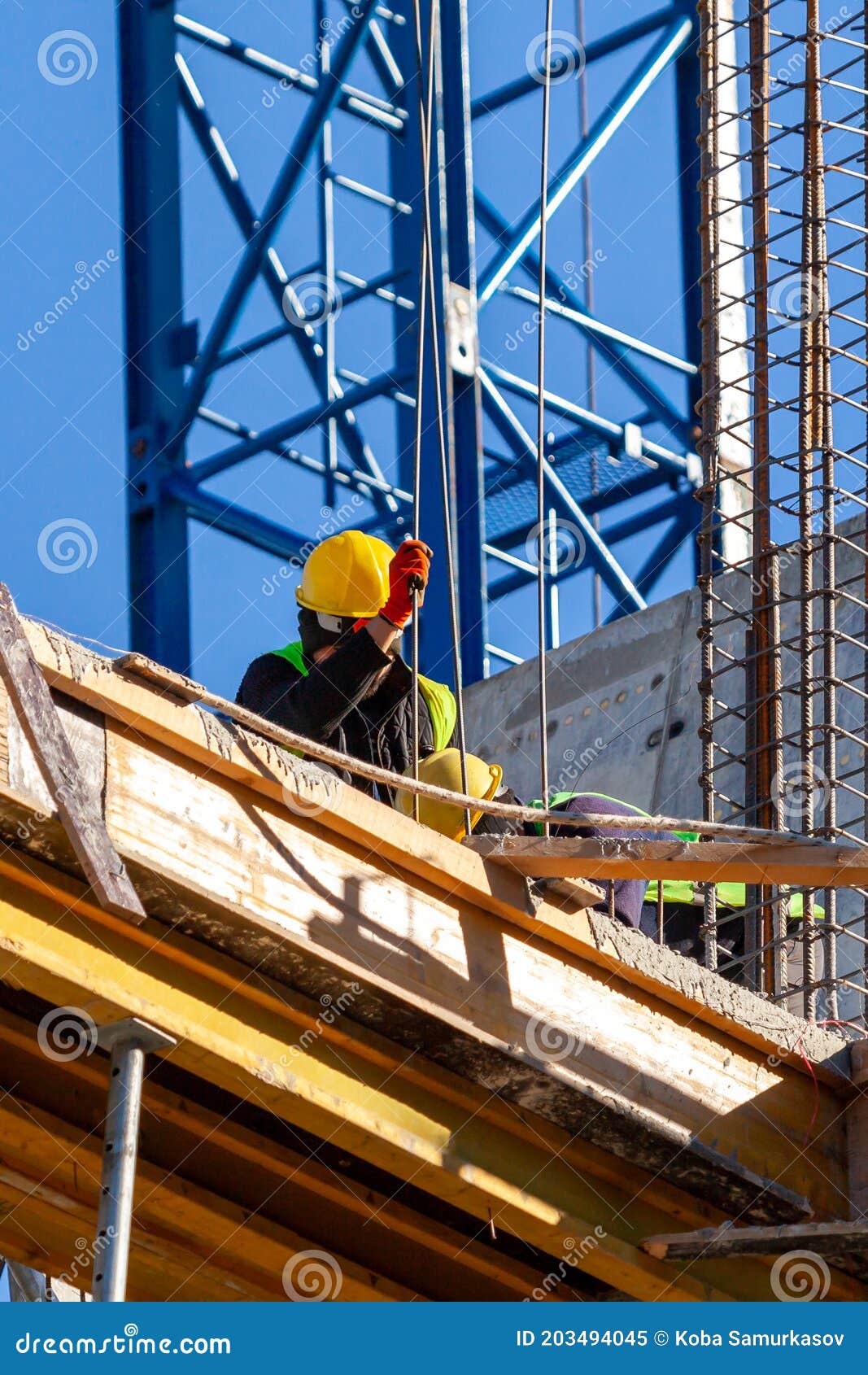 Construction Workers Work on High Rise Buildings Editorial Image ...