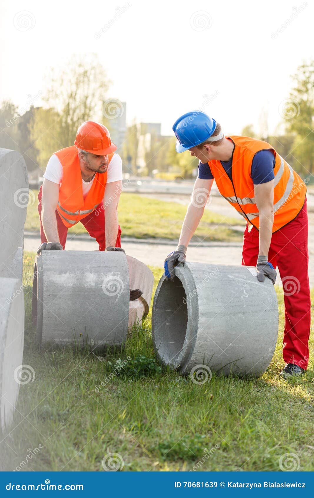 Construction Workers during Work Stock Image - Image of reflective ...