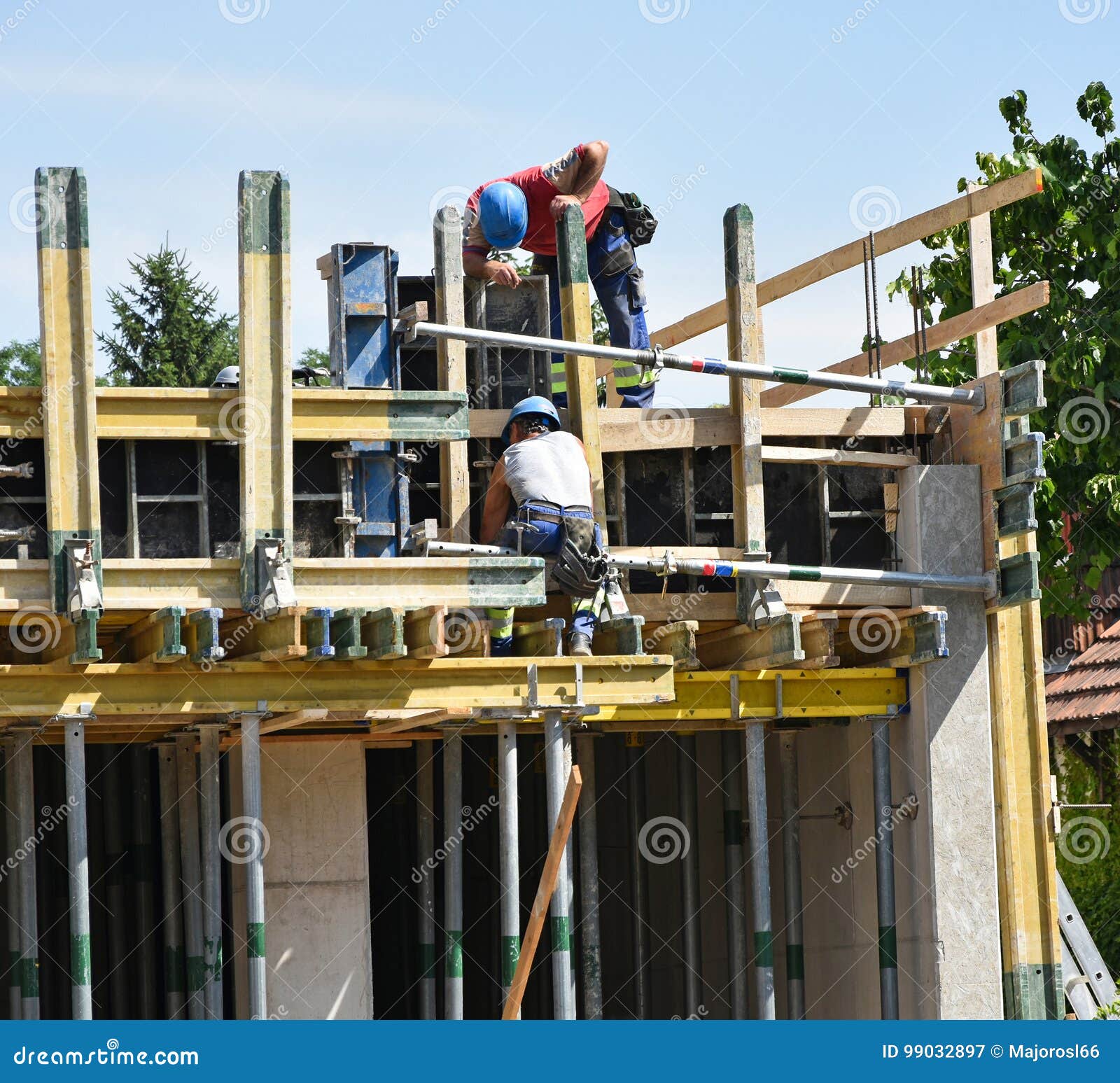 Construction Workers at Work Editorial Photography - Image of exterior ...