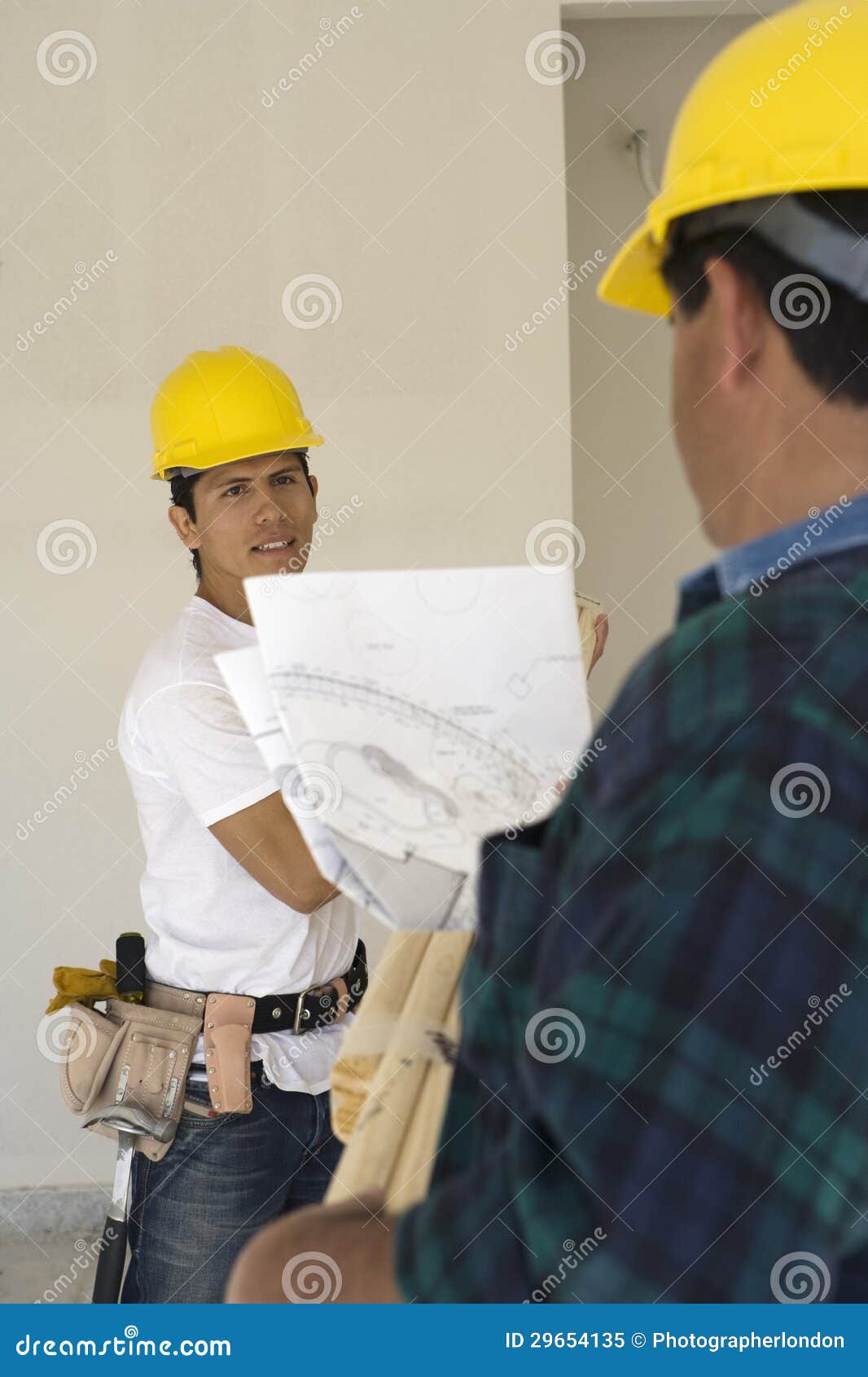 Construction Workers at Work Place Stock Image - Image of constructor ...