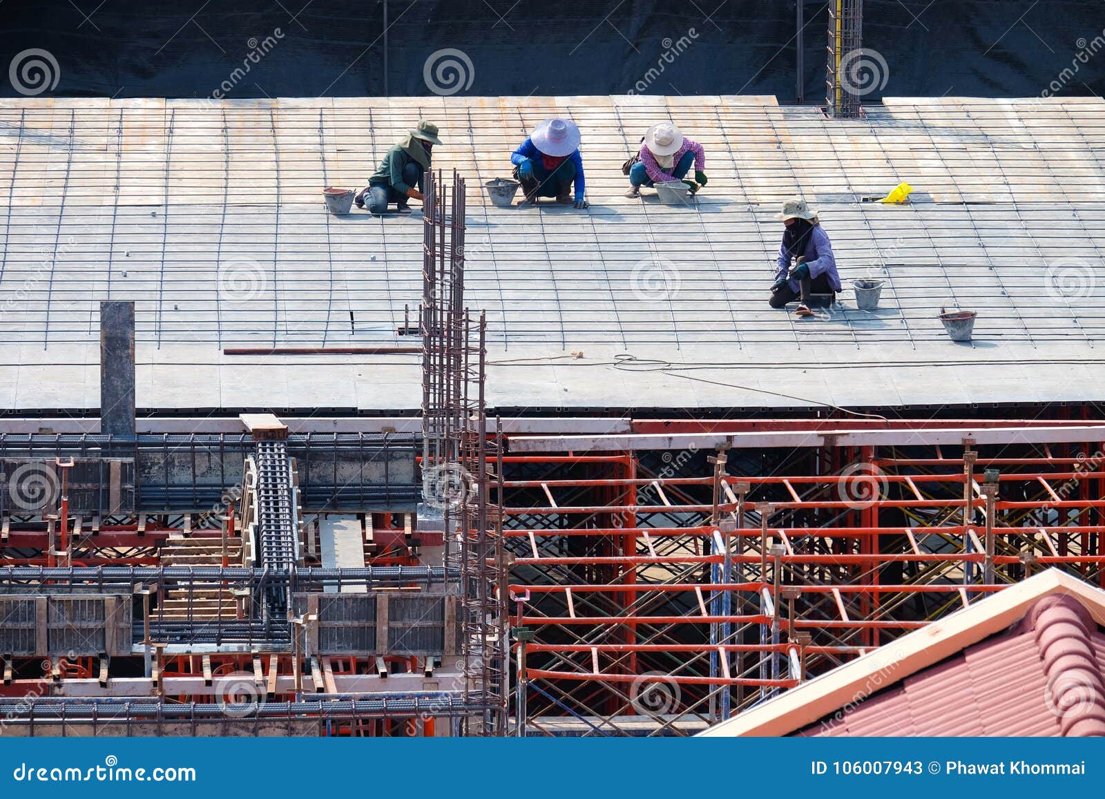 Construction Workers are Working on Building. Editorial Stock Photo ...