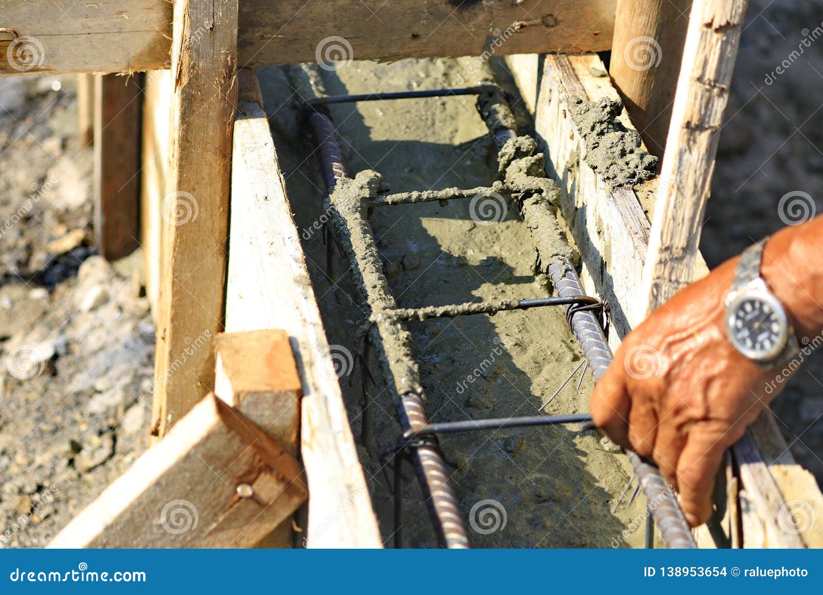 Construction Workers are Working on Concrete, Building Structures Stock ...