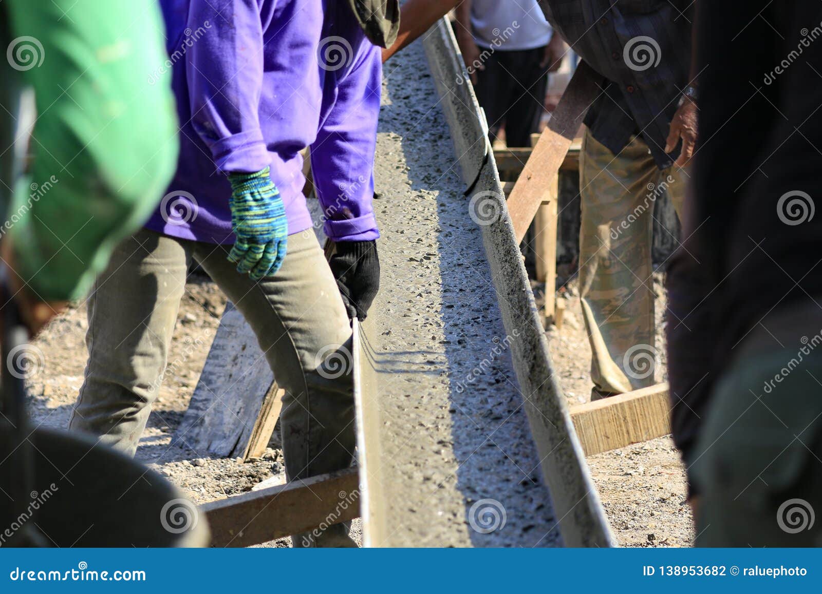 Construction Workers are Working on Concrete, Building Structures Stock ...