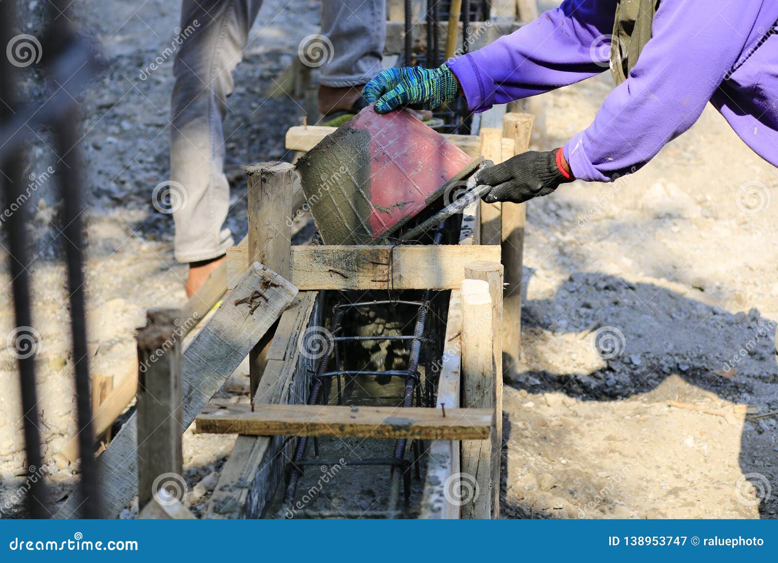 Construction Workers are Working on Concrete, Building Structures Stock ...