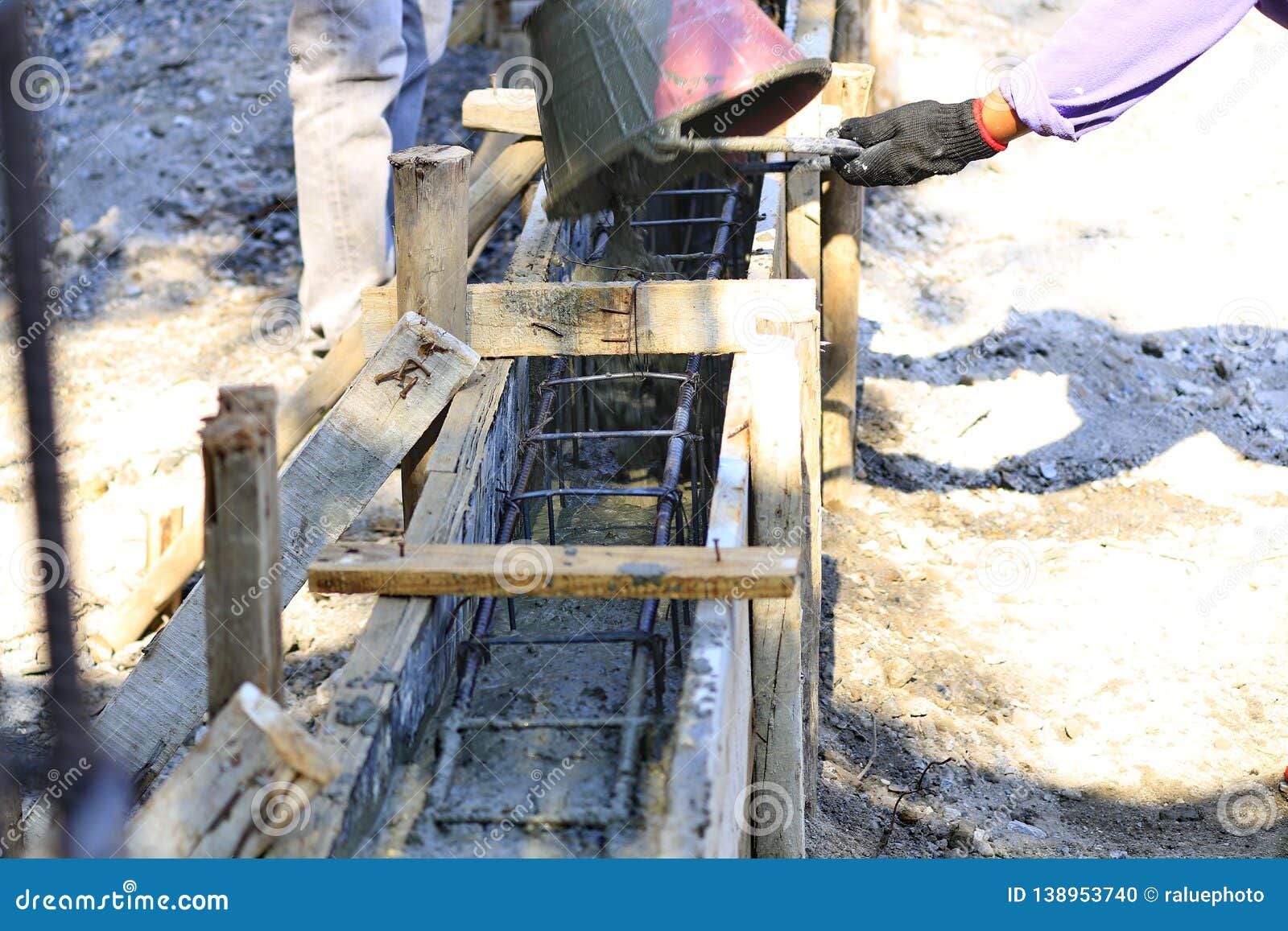 Construction Workers are Working on Concrete, Building Structures Stock ...