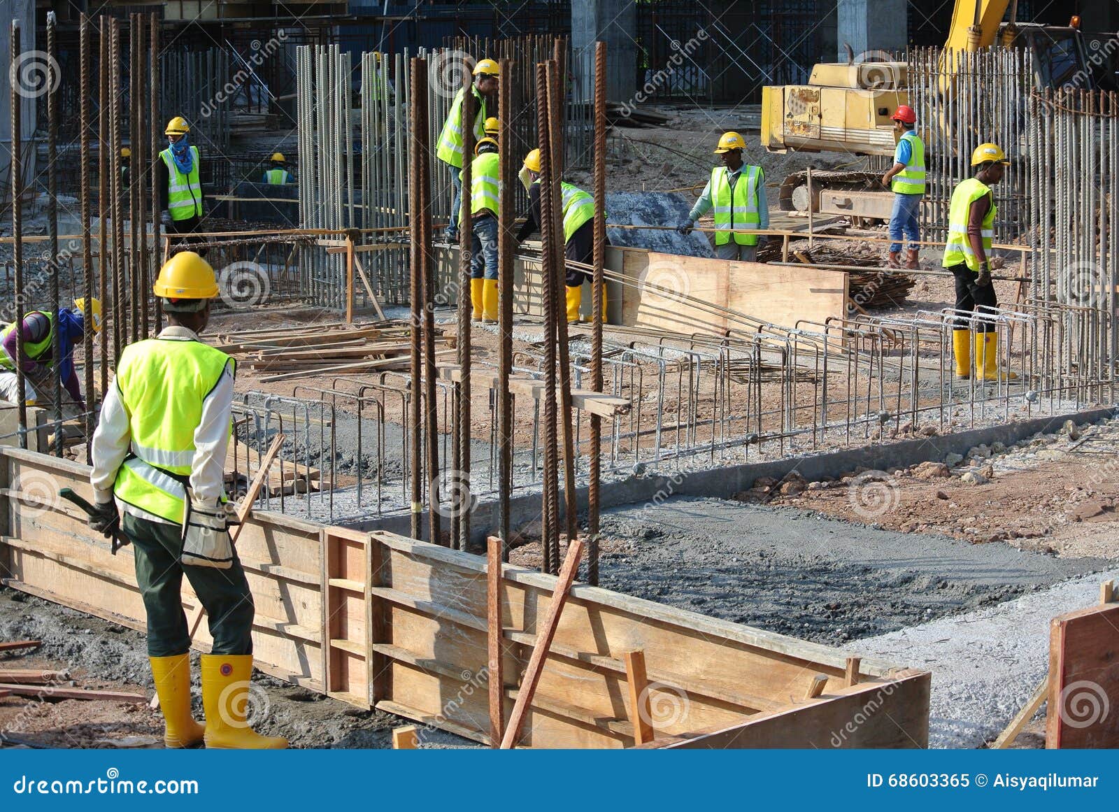 Construction Workers Working at Construction Site Editorial Image ...