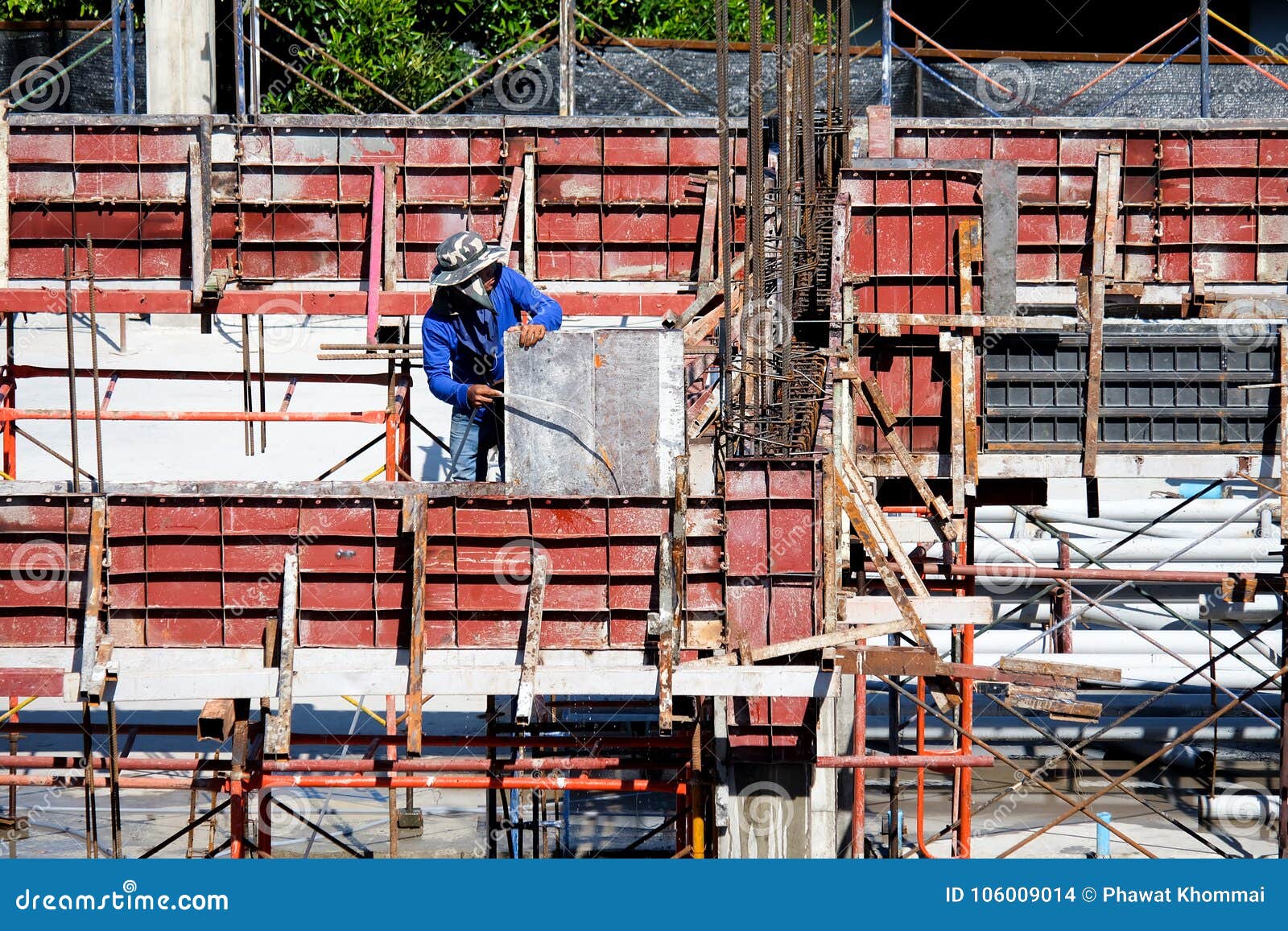Construction Workers are Working on High Ground Editorial Stock Image ...