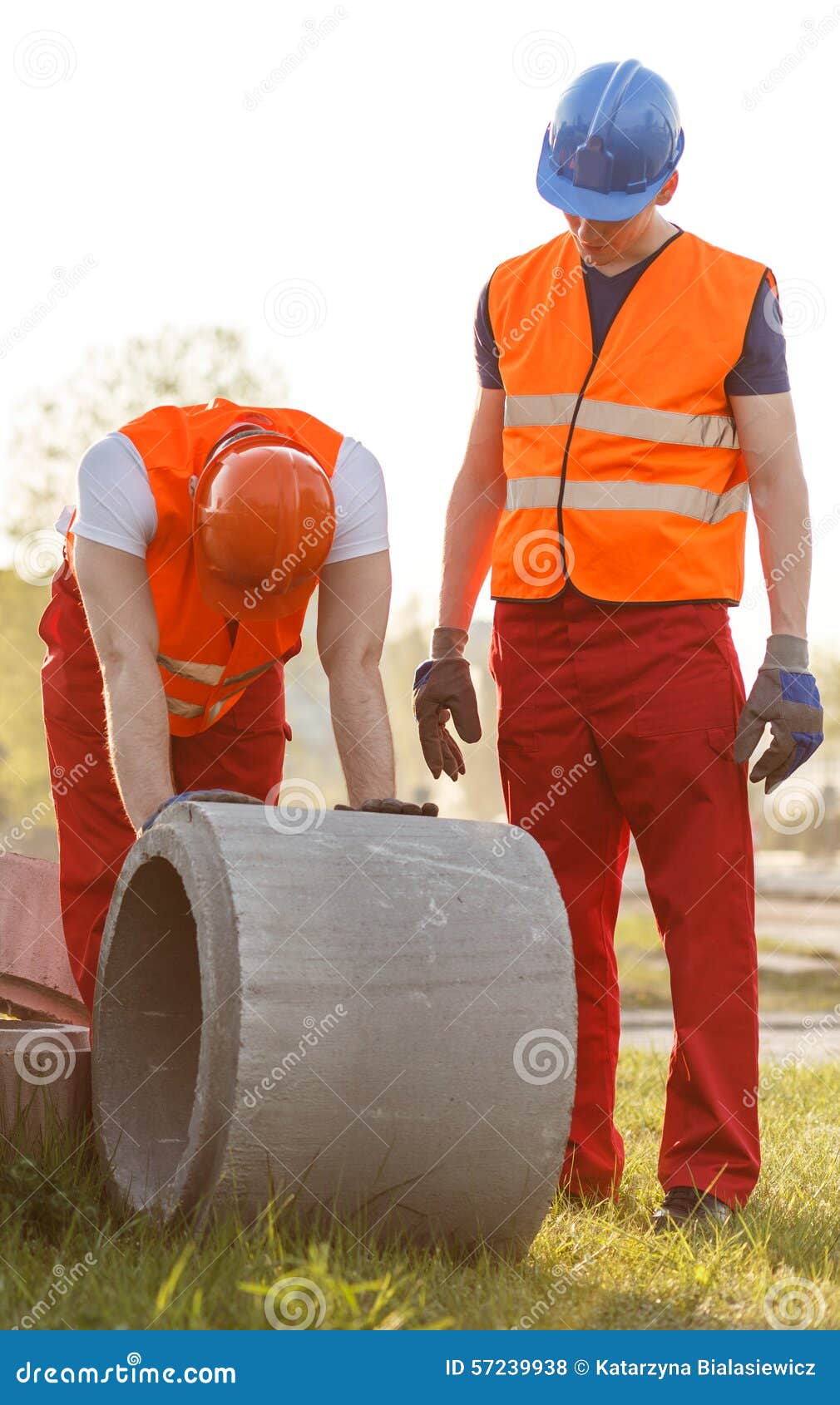 Construction Workers Working Outdoor Stock Photo - Image of stone ...