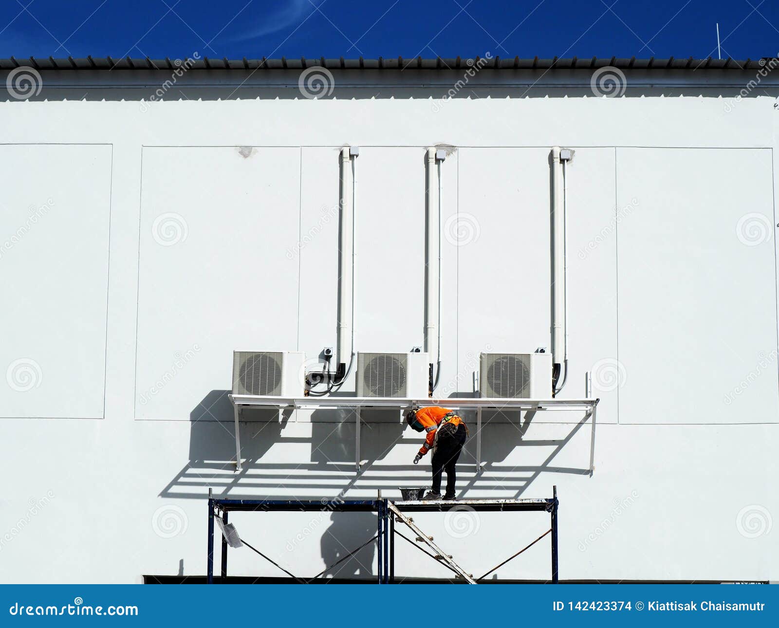 Man Working on the Working at Height Stock Photo - Image of hurry ...
