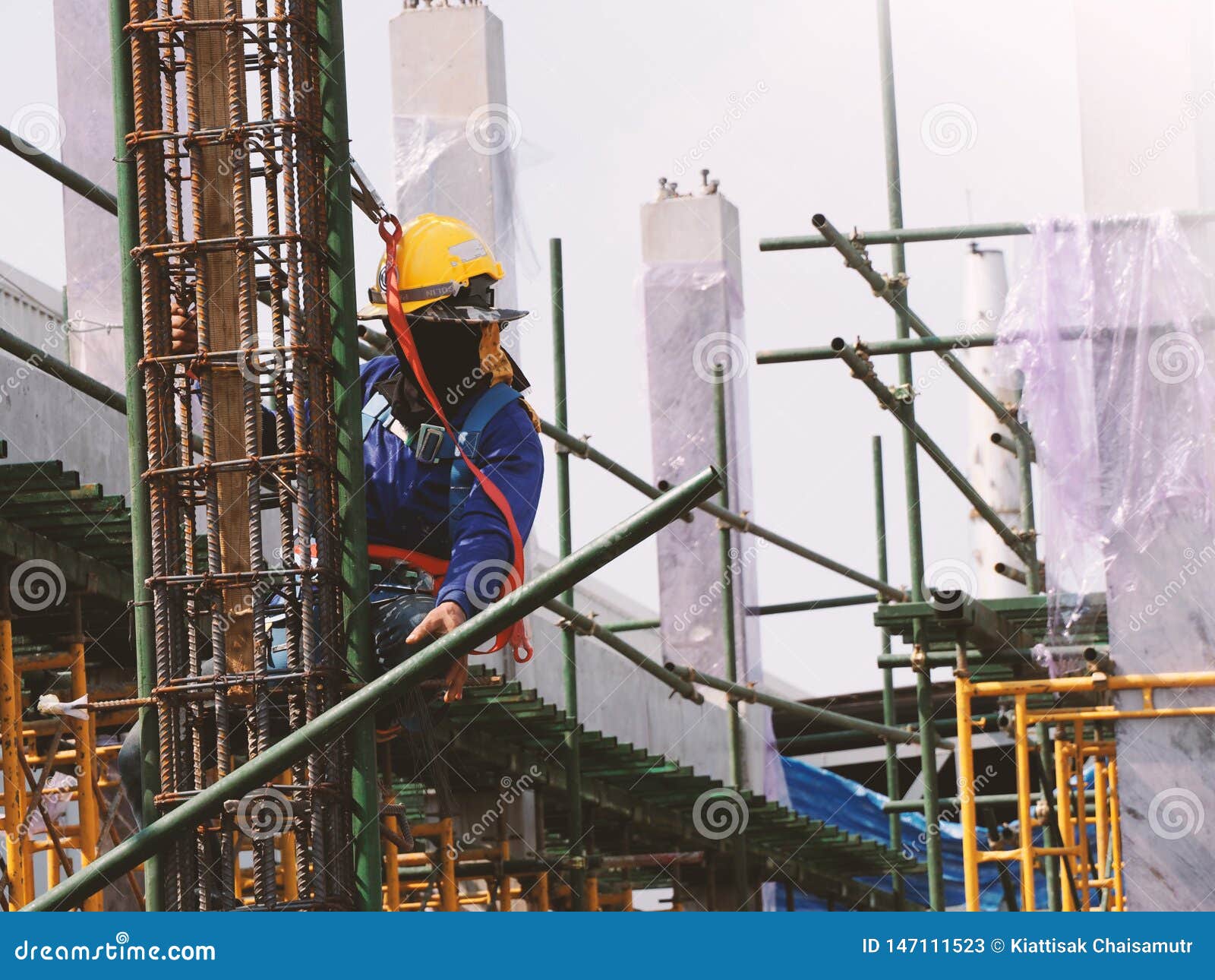Man Working on the Working at Height Stock Image - Image of equipment ...