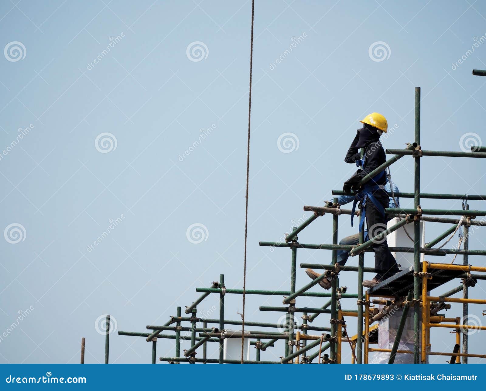 Man Working on the Working at Height on Construction Stock Image ...