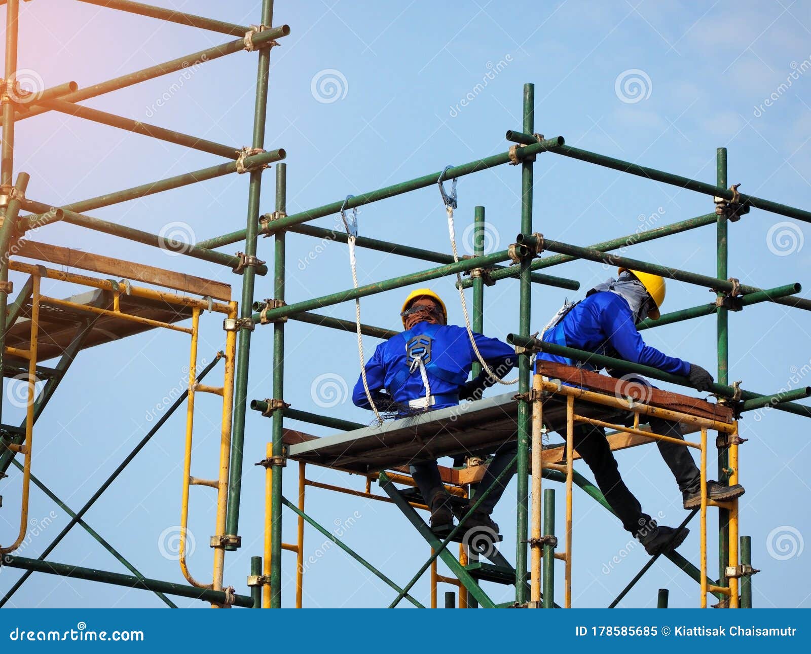 Man Working on the Working at Height on Construction Stock Image ...