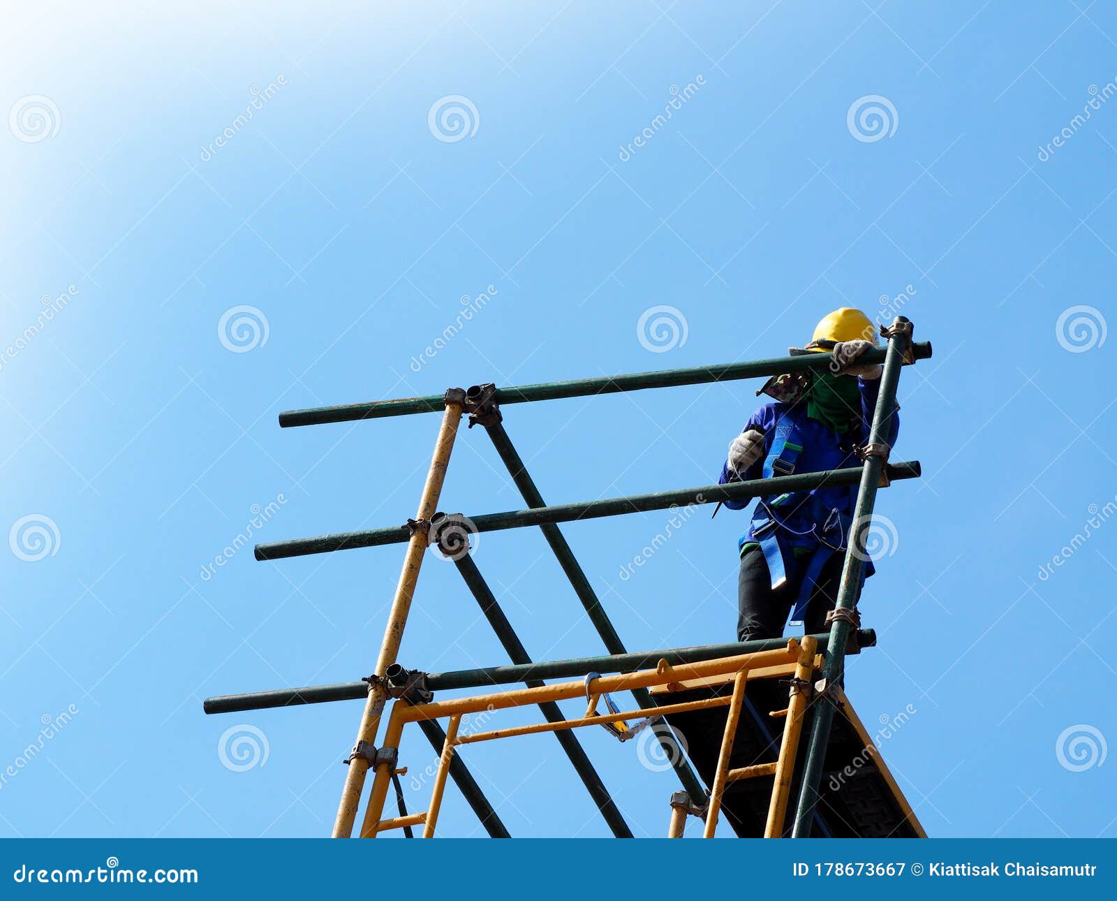 Man Working on the Working at Height on Construction Stock Image ...