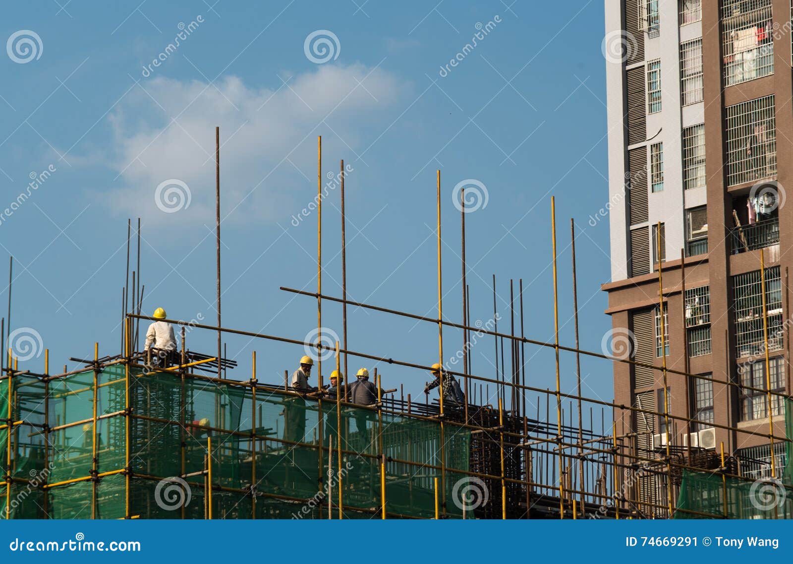 Construction Workers are Working in the Summer Editorial Photo - Image ...