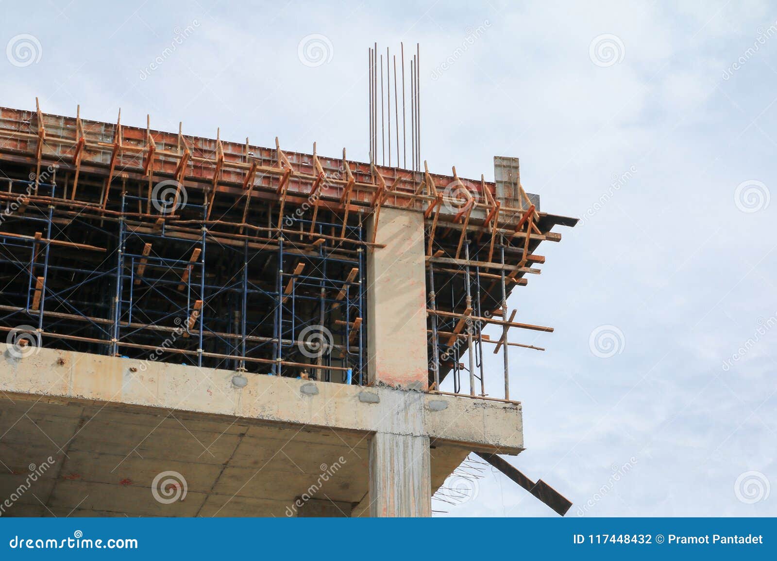 Construction in Working on High Ground Building in Site Workplace Stock ...