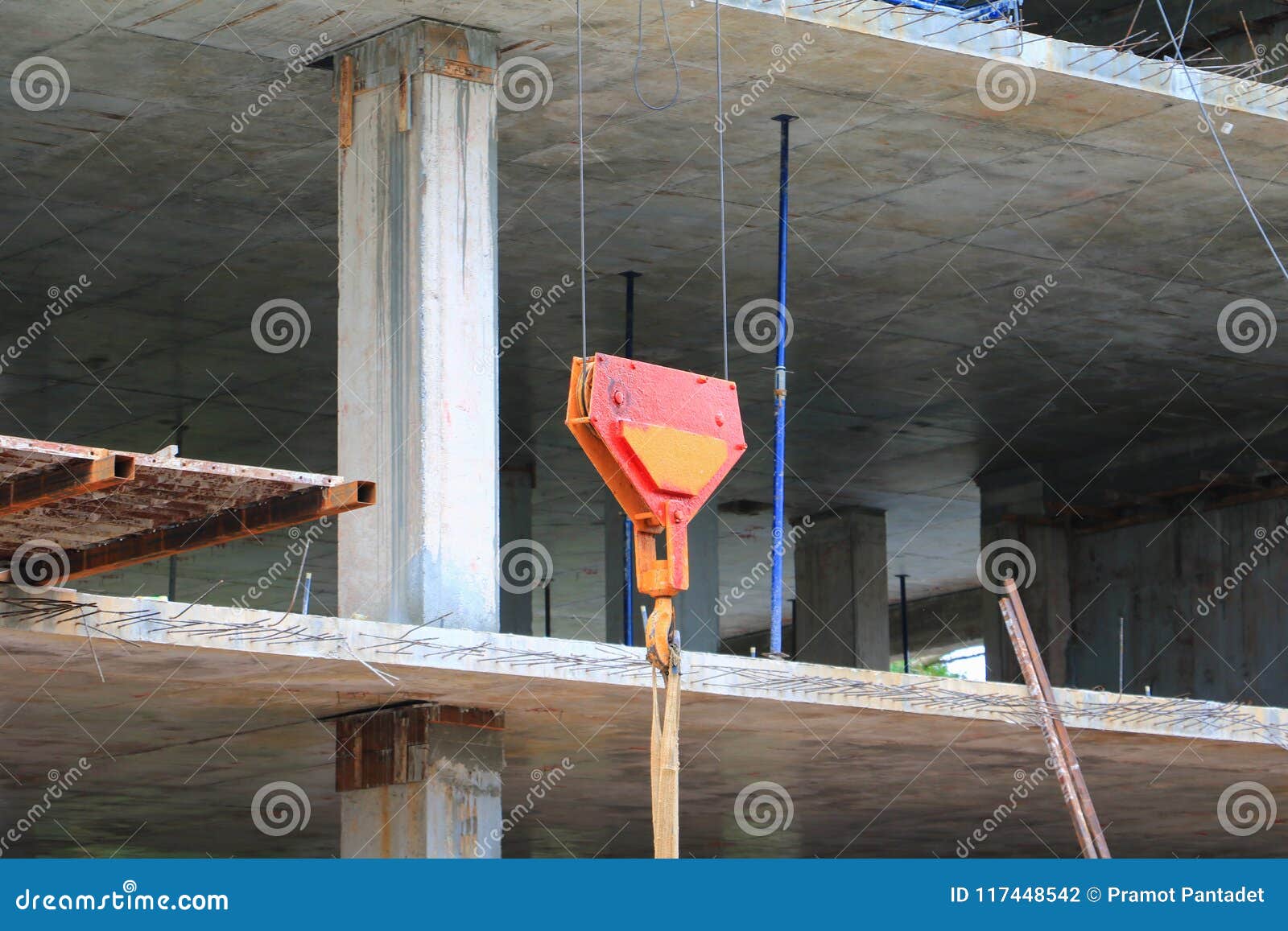 Construction in Working on High Ground Building in Site Workplace Stock ...