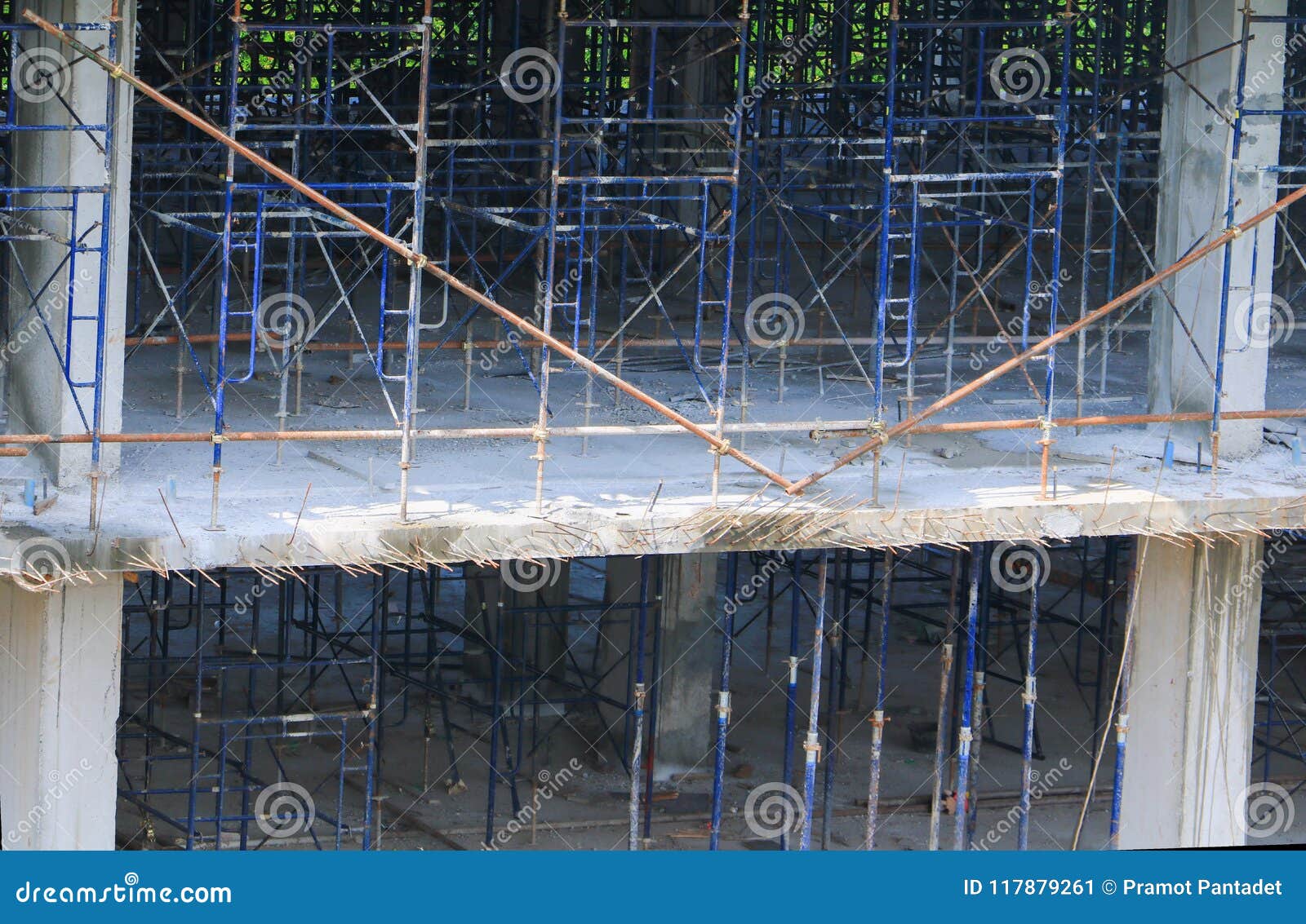 Construction in Working on High Ground Building in Site Workplace Stock ...