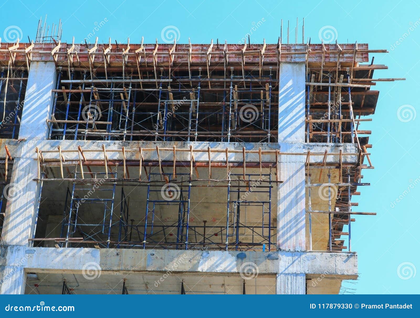 Construction in Working on High Ground Building in Site Workplace Stock ...