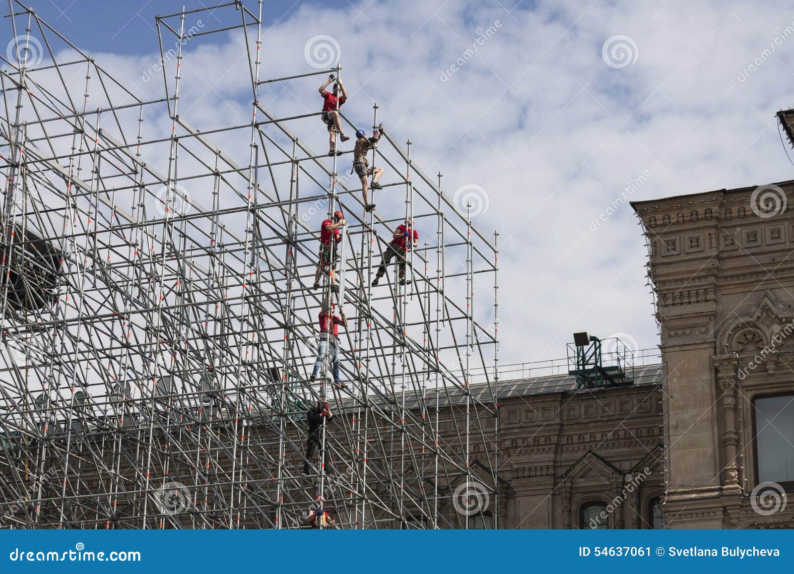 Construction Working on the Wall Stock Image - Image of figure ...