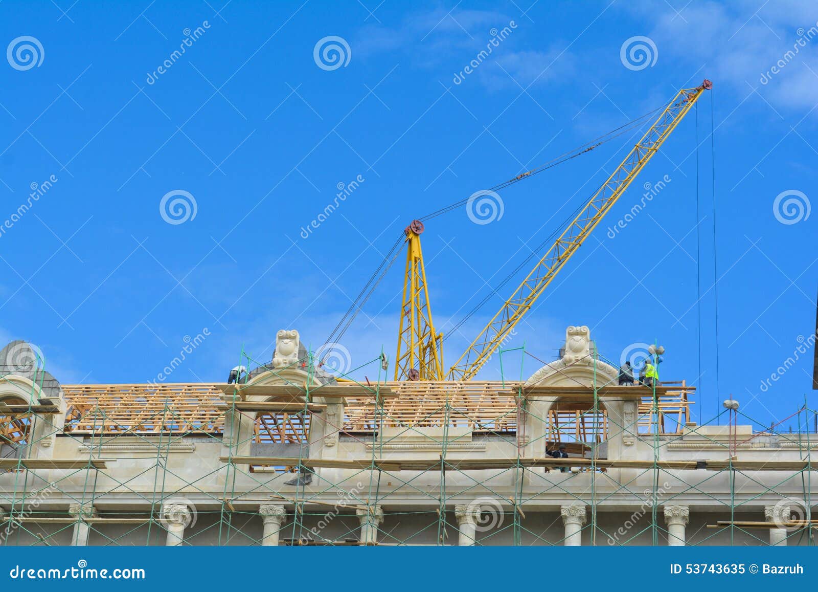Construction Works on the Building, Facing Stock Image - Image of ...