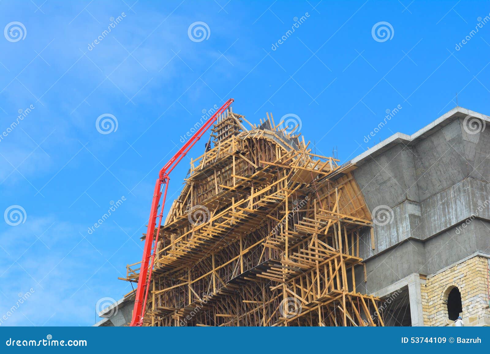 Construction Works on the Building, Facing Stock Image - Image of ...