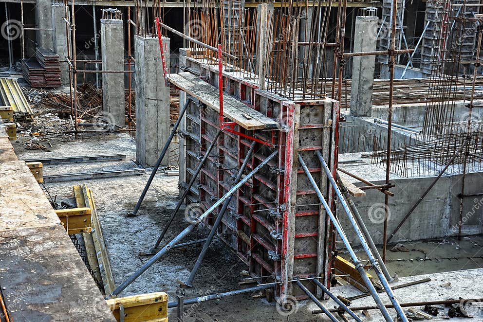 Construction works stock image. Image of post, tool, cementation - 37007963