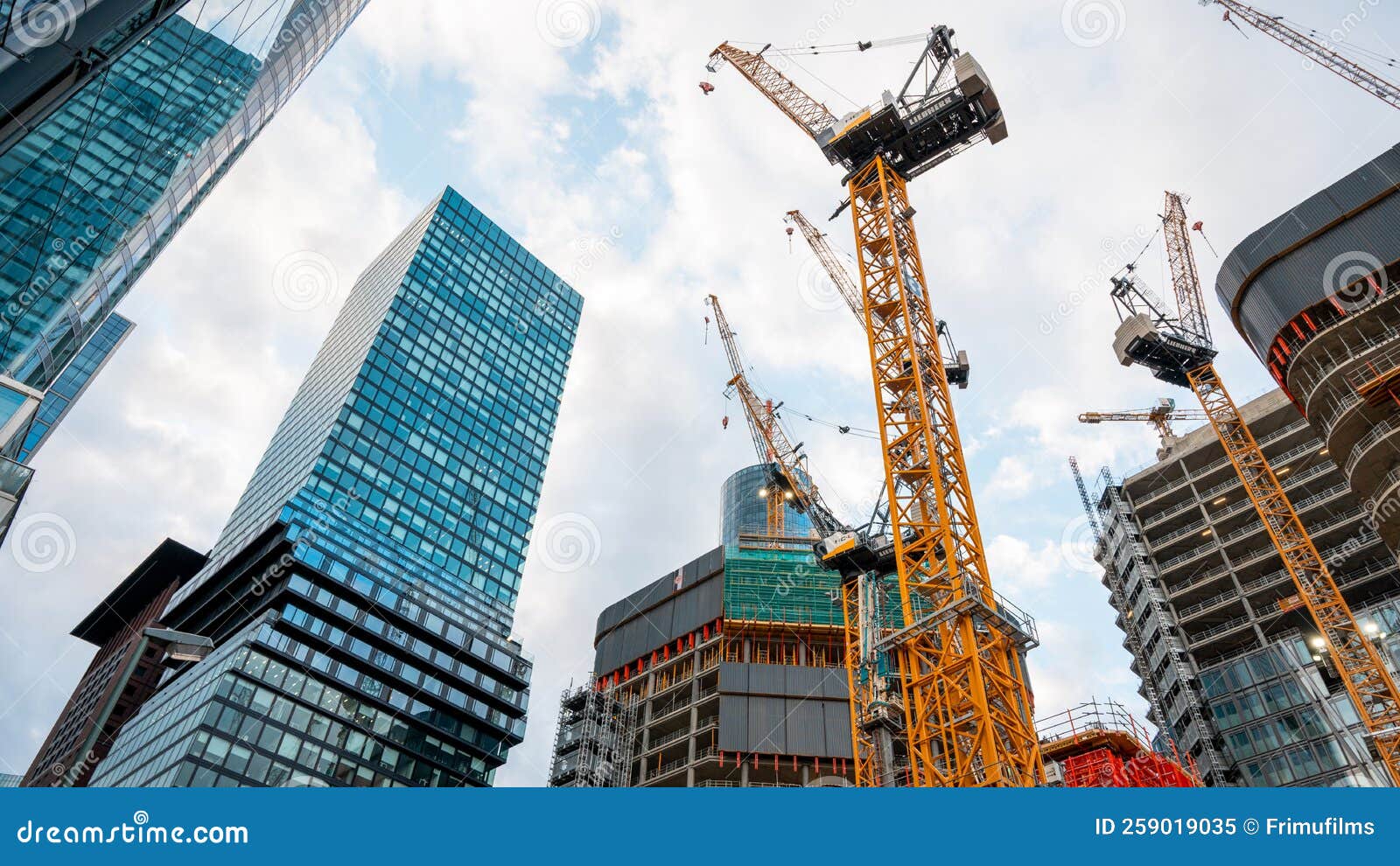 Construction Works in Frankfurt Downtown, Germany Stock Image - Image ...