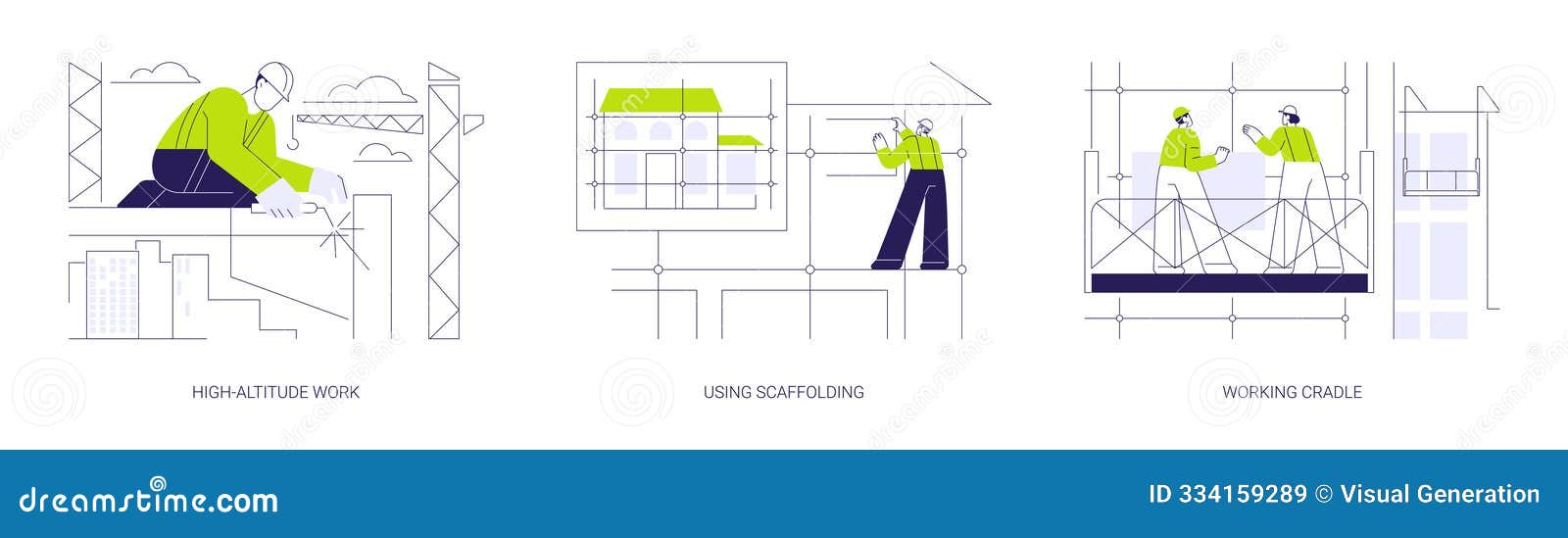 Construction Works at Height Abstract Concept Vector Illustrations ...