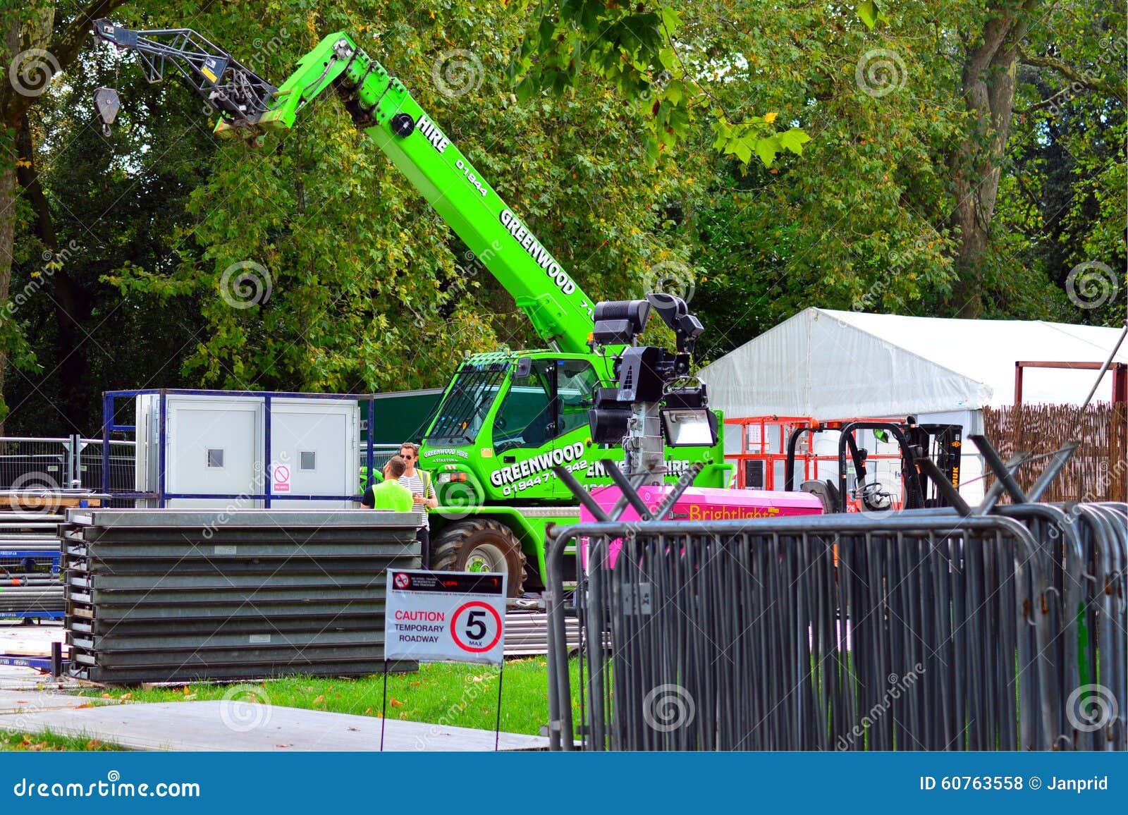 Construction work area editorial stock photo. Image of green - 60763558