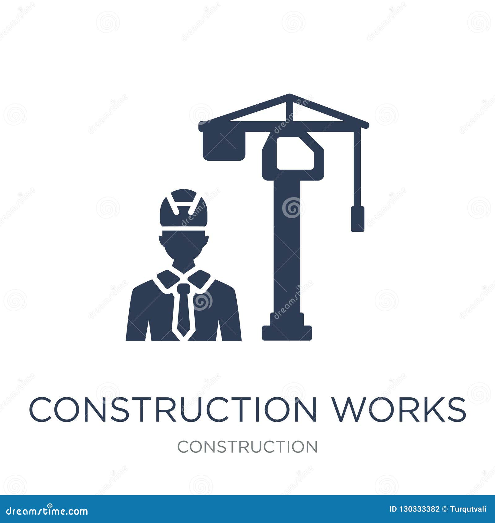 Construction Works Icon. Trendy Flat Vector Construction Works I Stock ...
