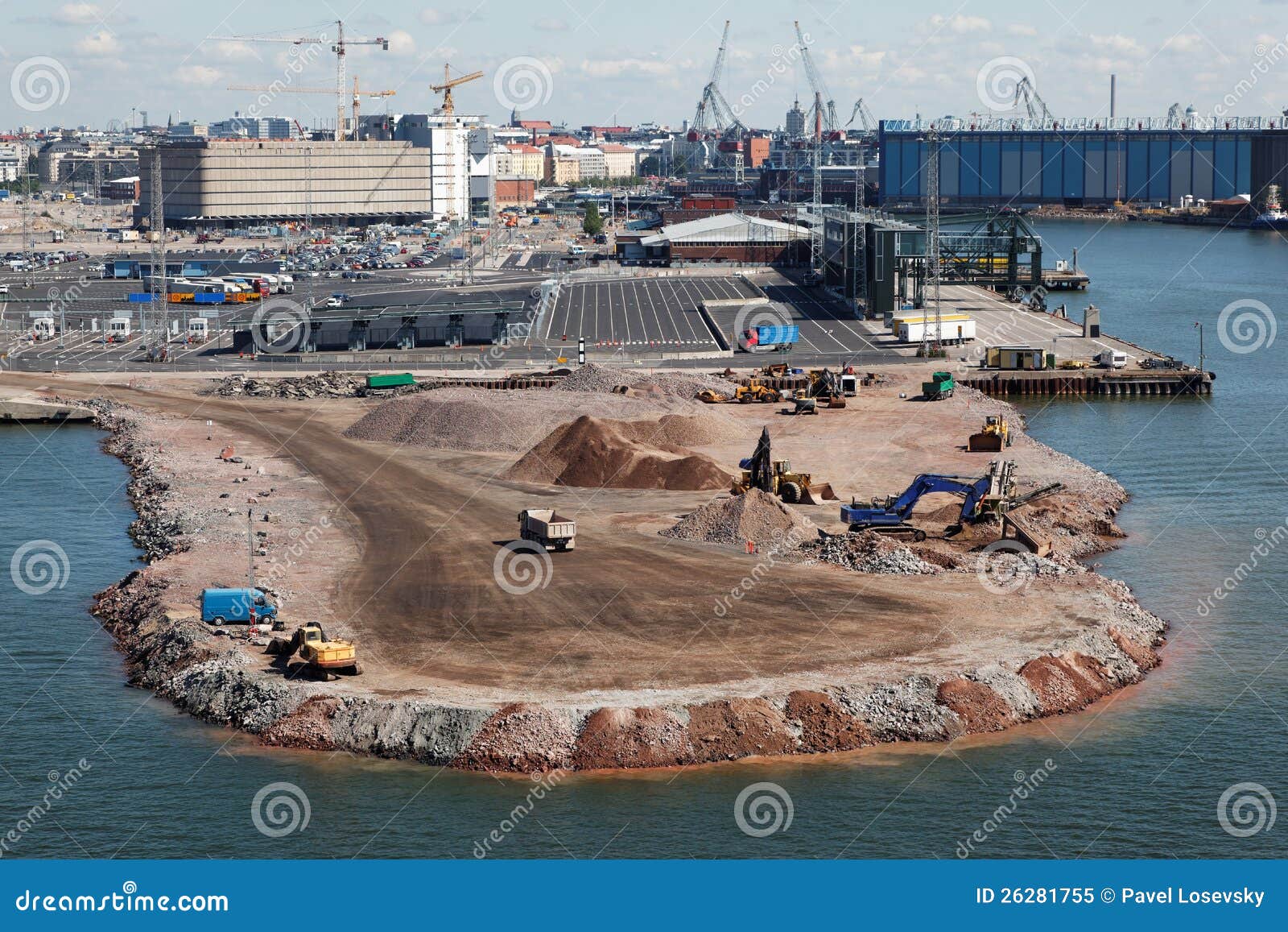 Construction Works in Sea Port Stock Image - Image of july, finnish ...