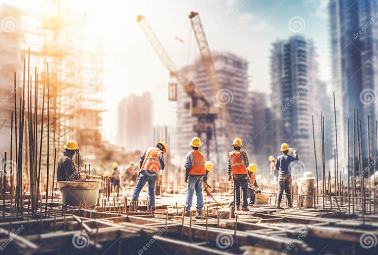 Construction Works, Structural Engineer, Foreman Worker, Stock Photo - Image of industrial ...