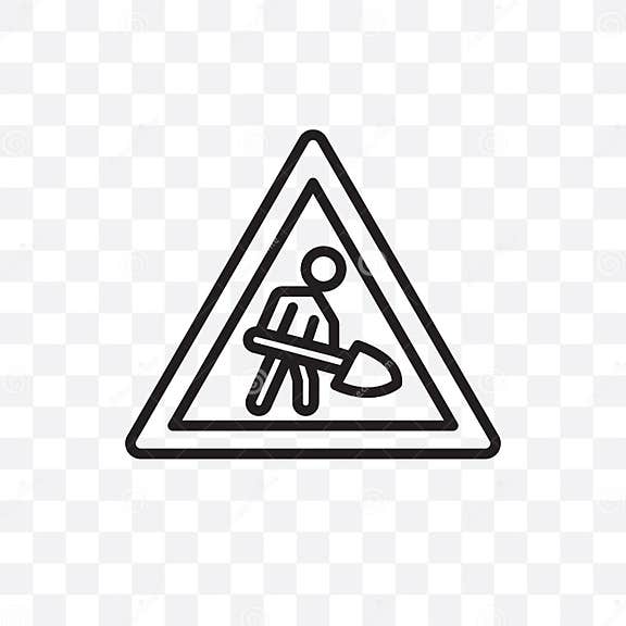 Construction Works Vector Linear Icon Isolated on Transparent ...