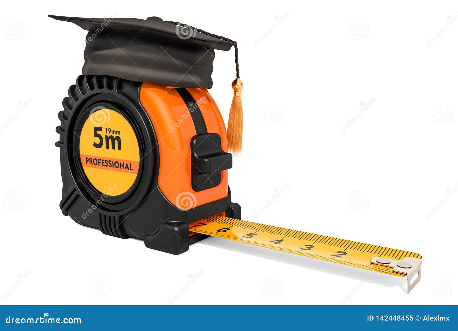 Construction Workshop Concept. Tape Measure with Graduation Hat, 3D ...
