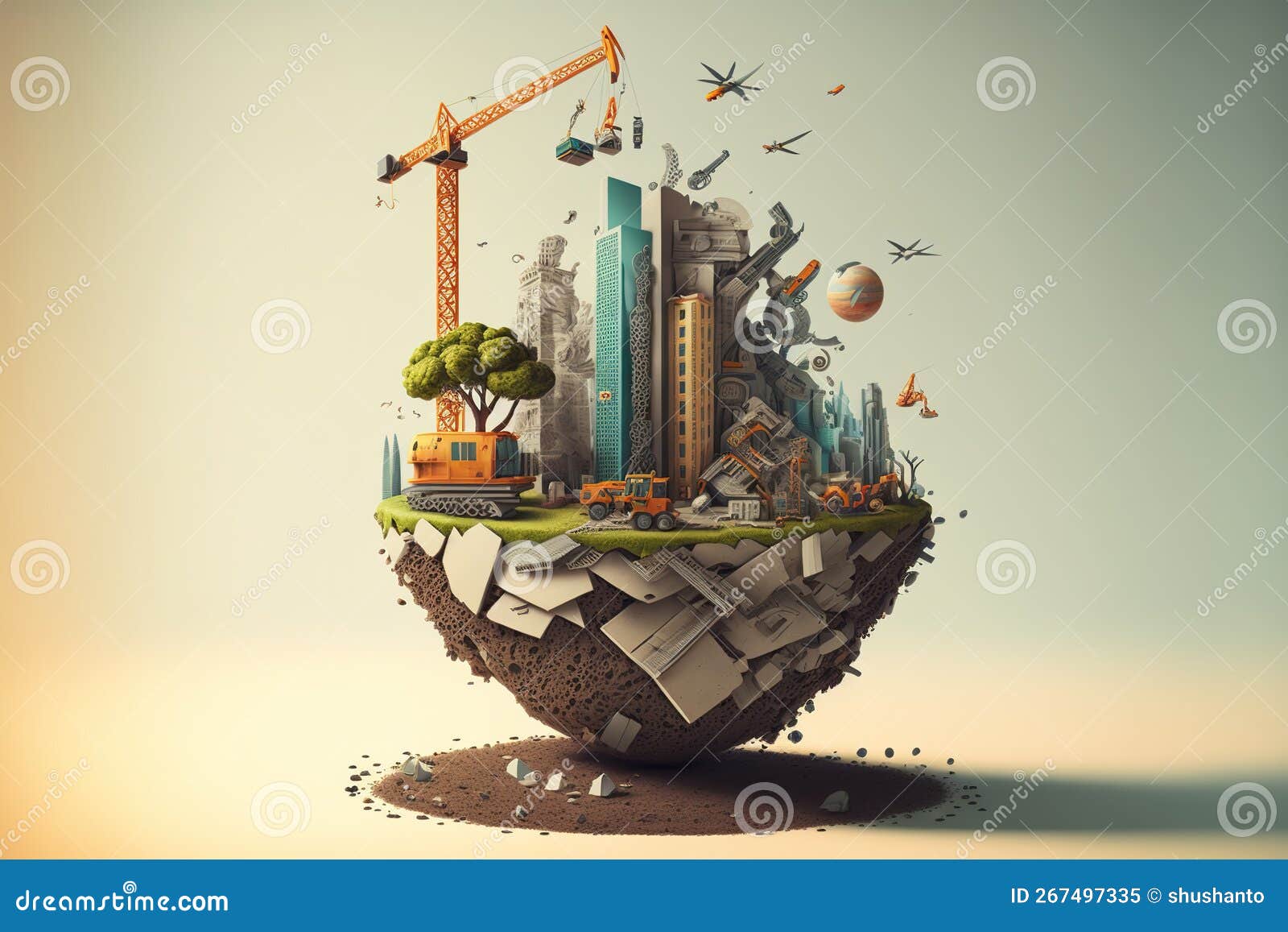 Construction of the World stock illustration. Illustration of black - 267497335